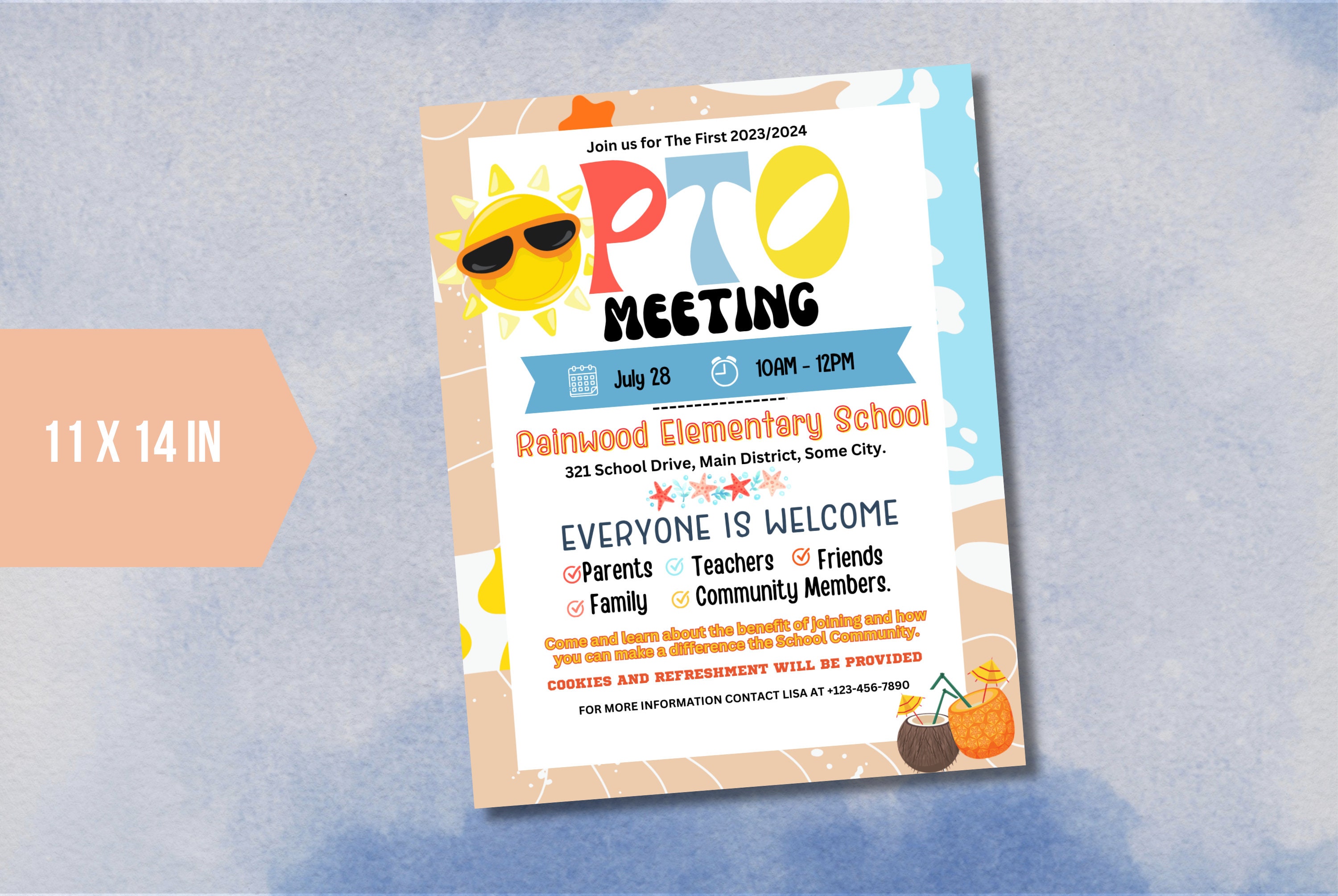 EDITABLE July PTO Meeting Handout Flyer, School Information Meeting ...