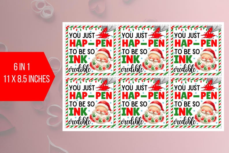 EDITABLE You Just Hap-pen to Be Very Ink-redible Gift Tag, PTO Thank ...