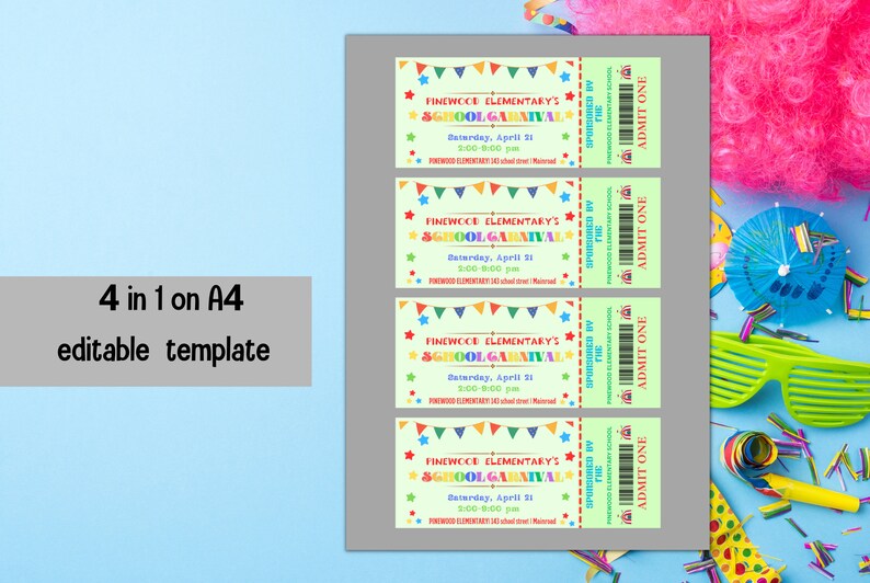 EDITABLE Carnival Flyer& Ticket Printable PTA PTO Flyer - Etsy