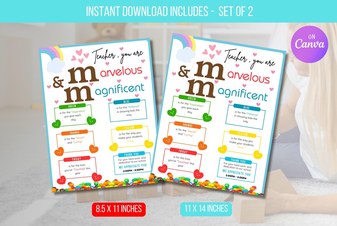 EDITABLE Magnificent and Marvelous Teacher Flyer, Marvelous and ...