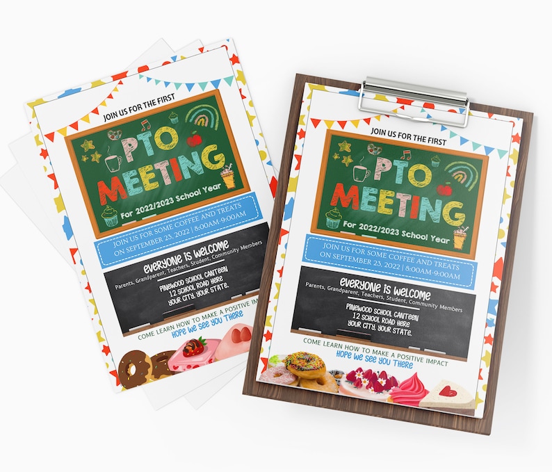 EDITABLE PTO PTA Meeting Handout Flyer School Fundraiser - Etsy