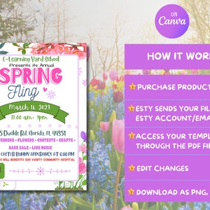 Spring Market Flyer, EDITABLE Poster for Bazaar, Easter Festival ...