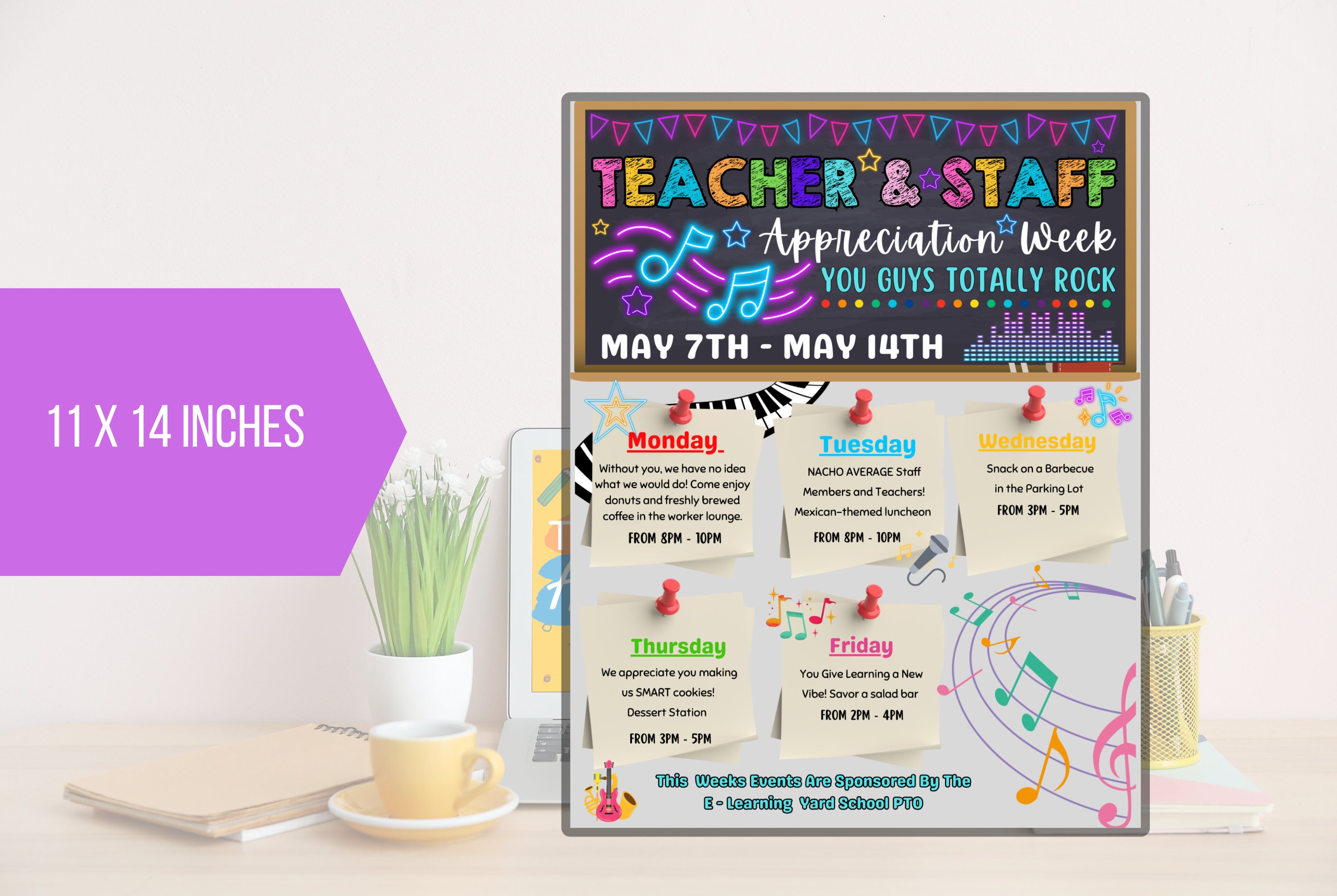 EDITABLE Teacher and Staff Appreciation Invitation, Editable School ...