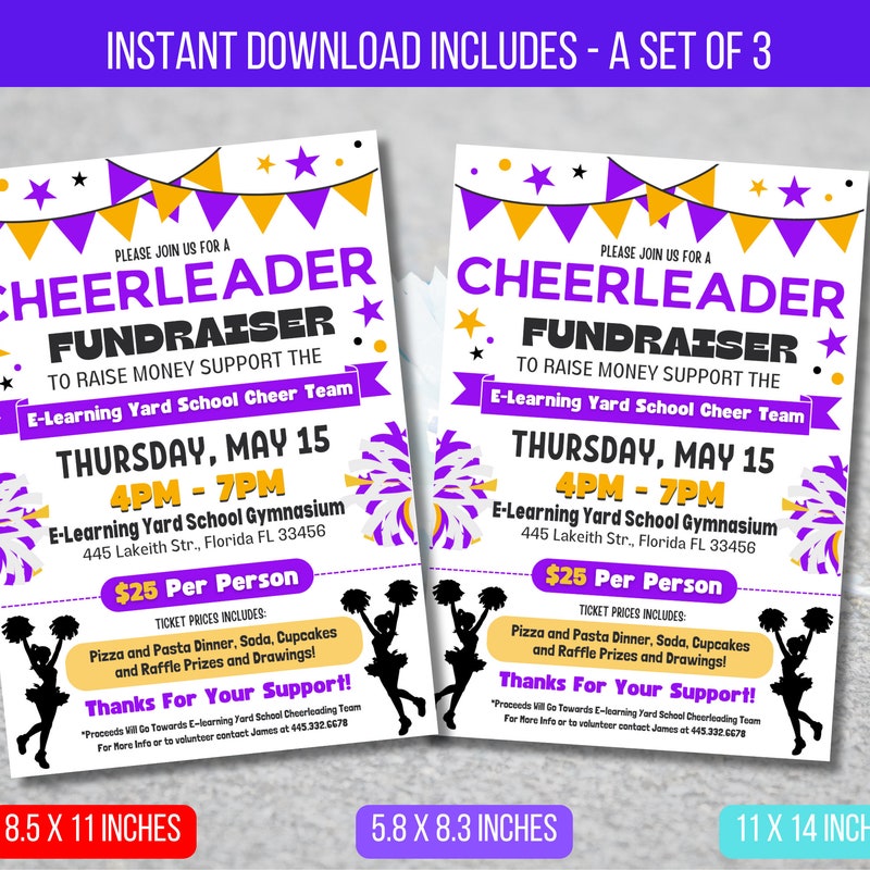 Cheer Fundraiser Template - Etsy