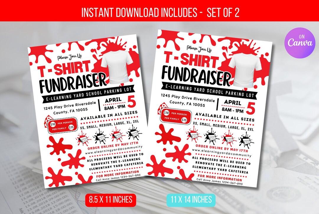 EDITABLE T-shirt Fundraiser Flyer PTO PTA Sale Clothing School Spirit ...