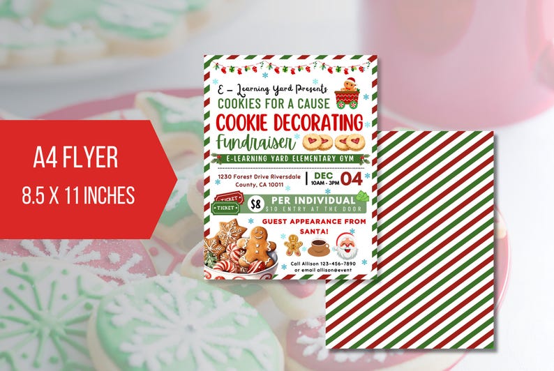 EDITABLE Cookie Decorating Fundraiser Flyer, PTA PTO Holiday Fundraiser ...