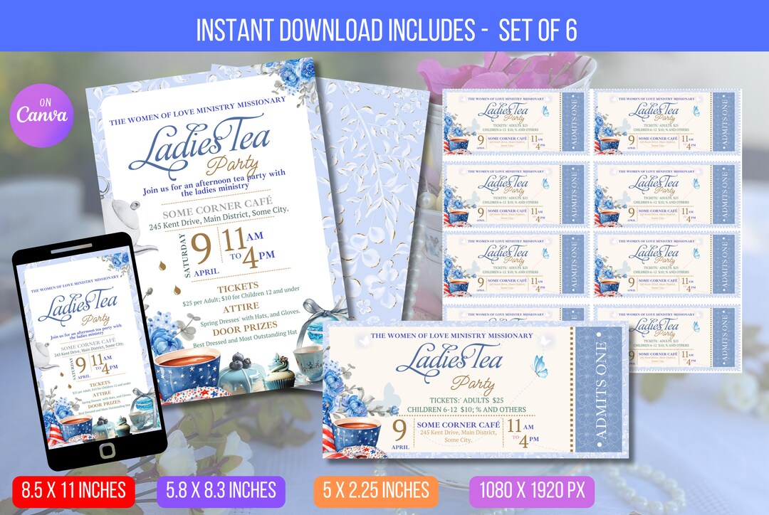 EDITABLE Ladies Tea Event Flyer Printable With Ladies Conference Event ...