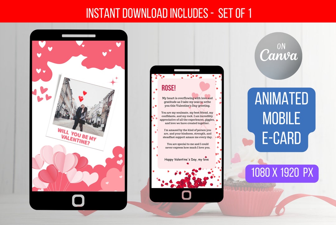 EDITABLE Valentines Day Animated Card Invite for Mobile Phone ...