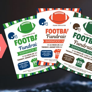 EDITABLE Football Fundraiser Flyer Template, Charity Non Profit Event ...
