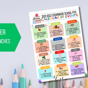 EDITABLE Monthly Event Calendar Flyer Template, Year at a Glance ...