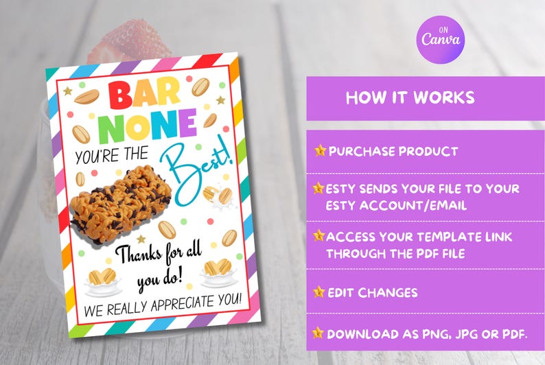 EDITABLE Bar None You Are the Best, Granola Bar Sign, Teacher Staff ...
