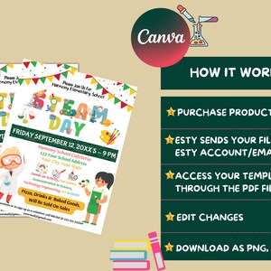 EDITABLE Family Steam Night Flyer, School PTA PTO Flyer, Community ...