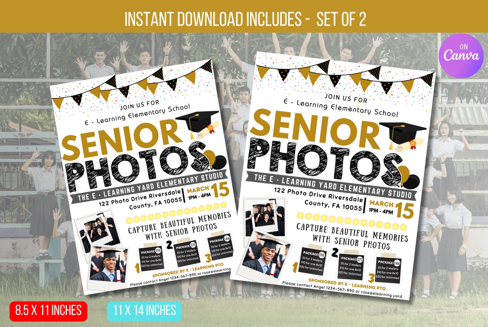 EDITABLE Senior School Photos Flyer, Graduation Photography, Printable ...