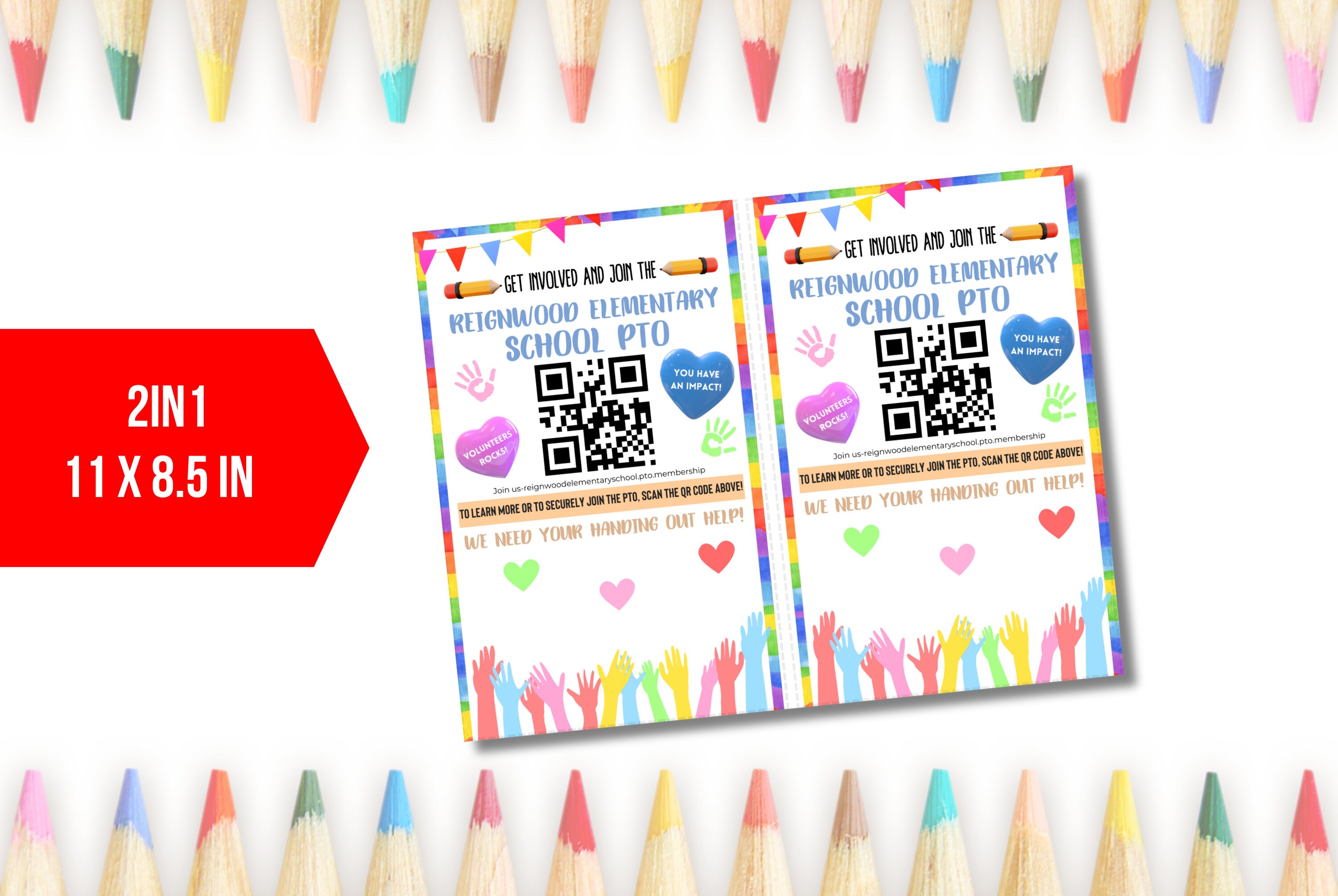 EDITABLE School Pto PTA Recruitment Flyer W QR Code Printable - Etsy