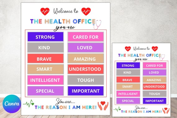 Health Office Sign Printable School Health Office Poster - Etsy