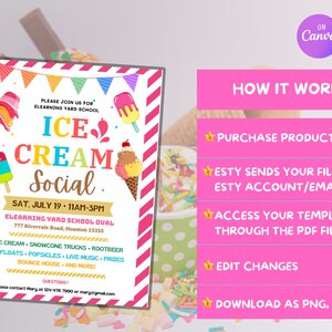 EDITABLE Ice Cream Social Flyer, School Appreciation Week, Ice Cream ...