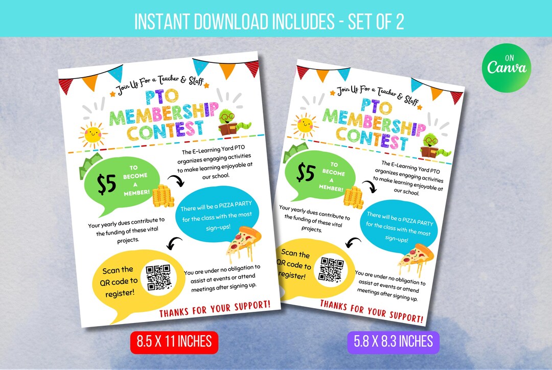 EDITABLE PTO Membership Contest Flyer Template, PTA Membership ...