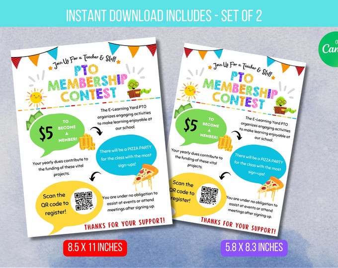 Editable PTA PTO Contact Sheet Template: Canva Printable (digital ...