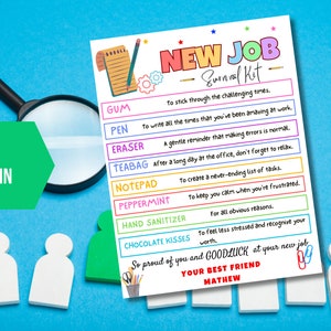 EDITABLE Job Survival Kit Template, First Day at Job, Congratulation ...