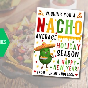 EDITABLE Nacho Average Christmas Gift Tag, Nachos Holiday Gift Tag ...