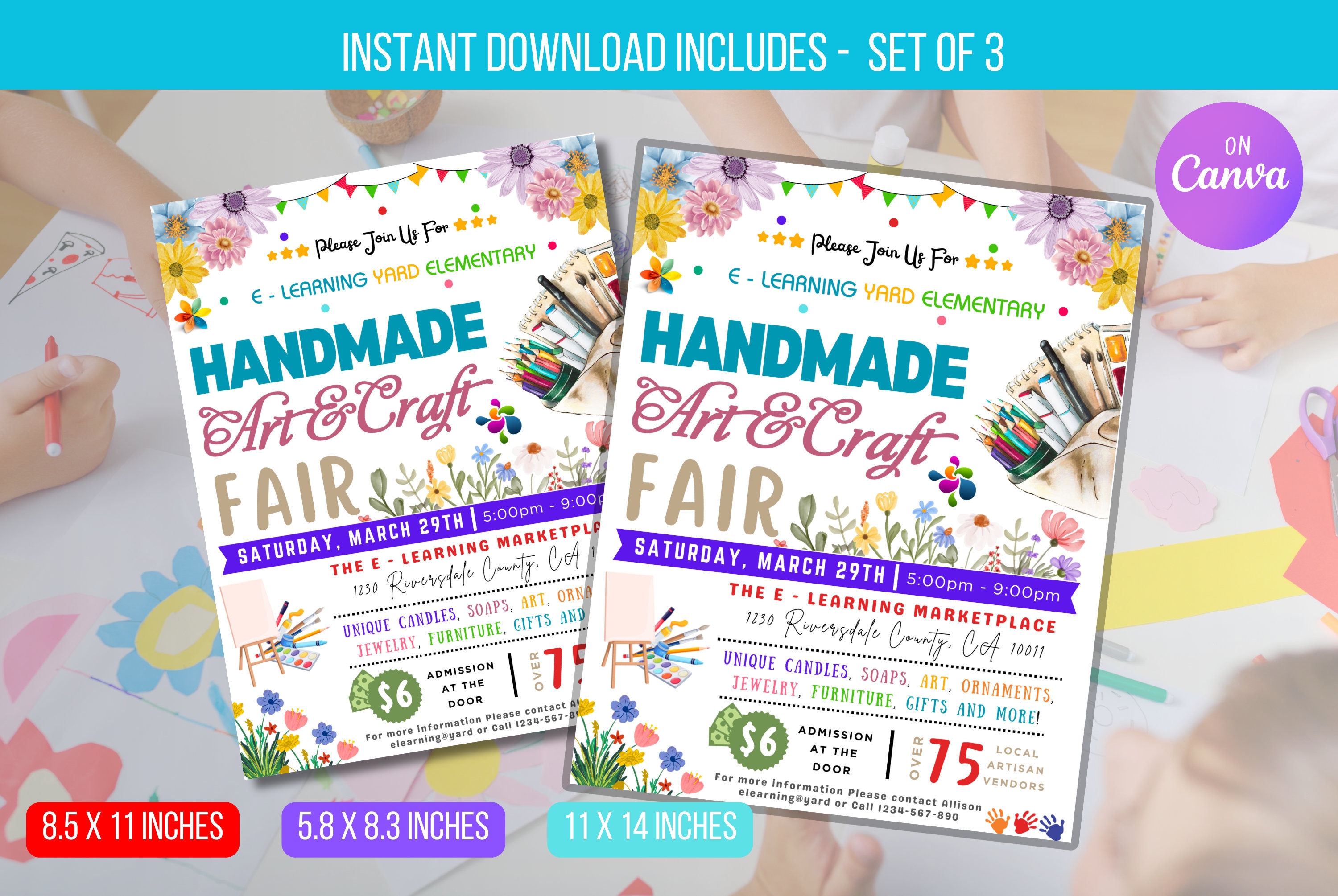 EDITABLE Handmade Art and Craft Fair Flyer, Craft Show Invitation ...