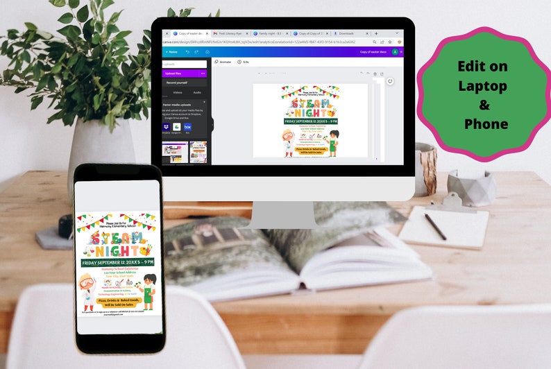 EDITABLE Family Steam Night Flyer School PTA PTO Flyer - Etsy