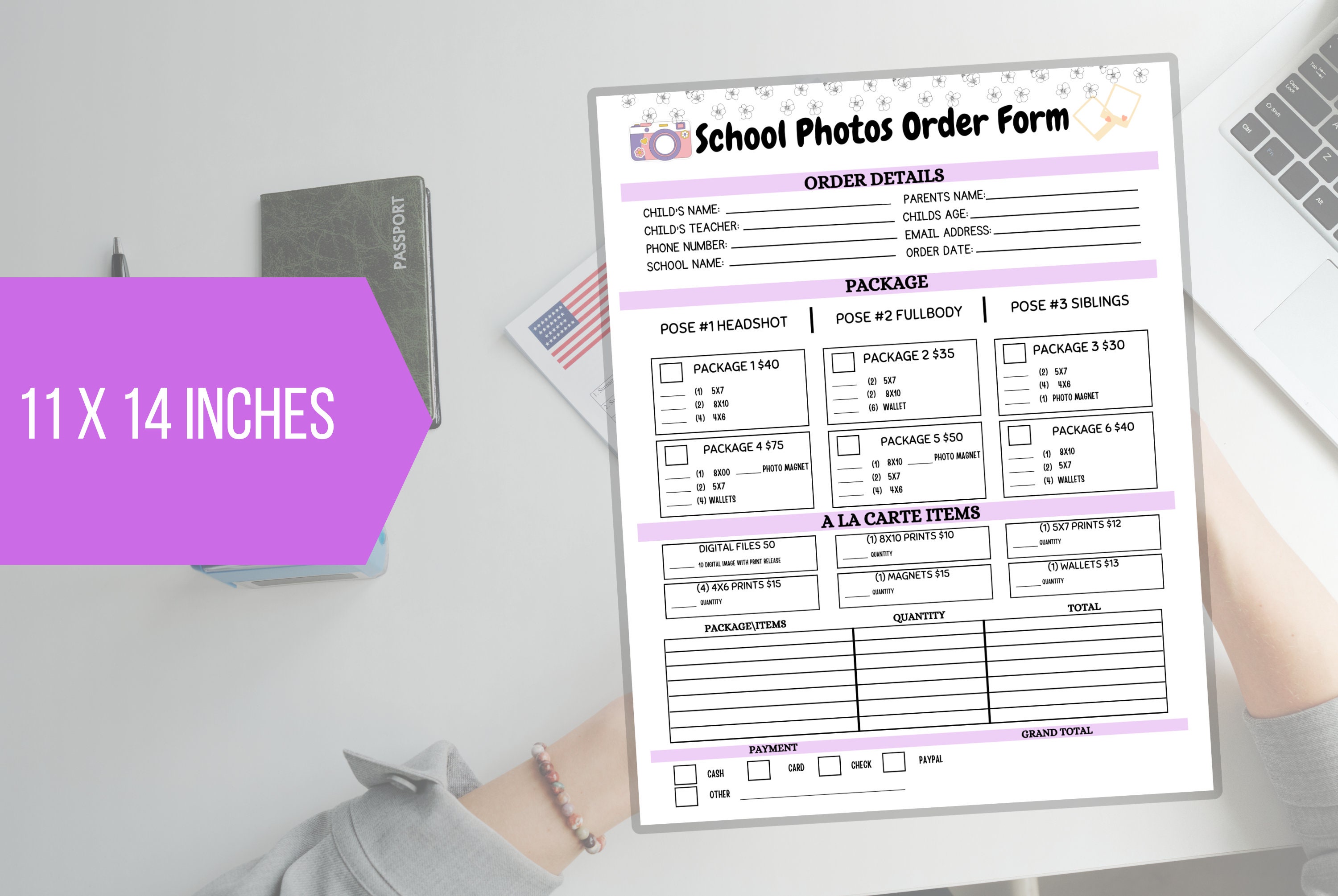 EDITABLE School Photos Form Flyer School Photography Studio - Etsy