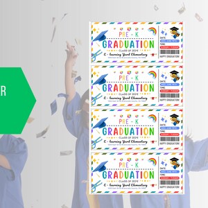 EDITABLE Pre School Graduation Ticket, Kindergarten Graduation, School ...