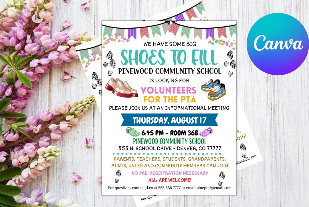 EDITABLE Volunteer Recruitment Flyer, Printable Handout, School ...