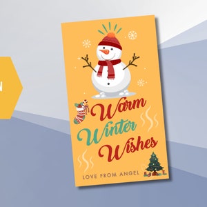 EDITABLE Winter Gift Tags, Editable Personalized Favor Tags Template ...