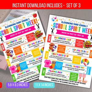 EDITABLE School Spirit Week Flyer, School Spirit Week Poster, Spirit ...