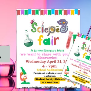 Science Fair Editable Flyer, PRINTABLE Template for School Event ...