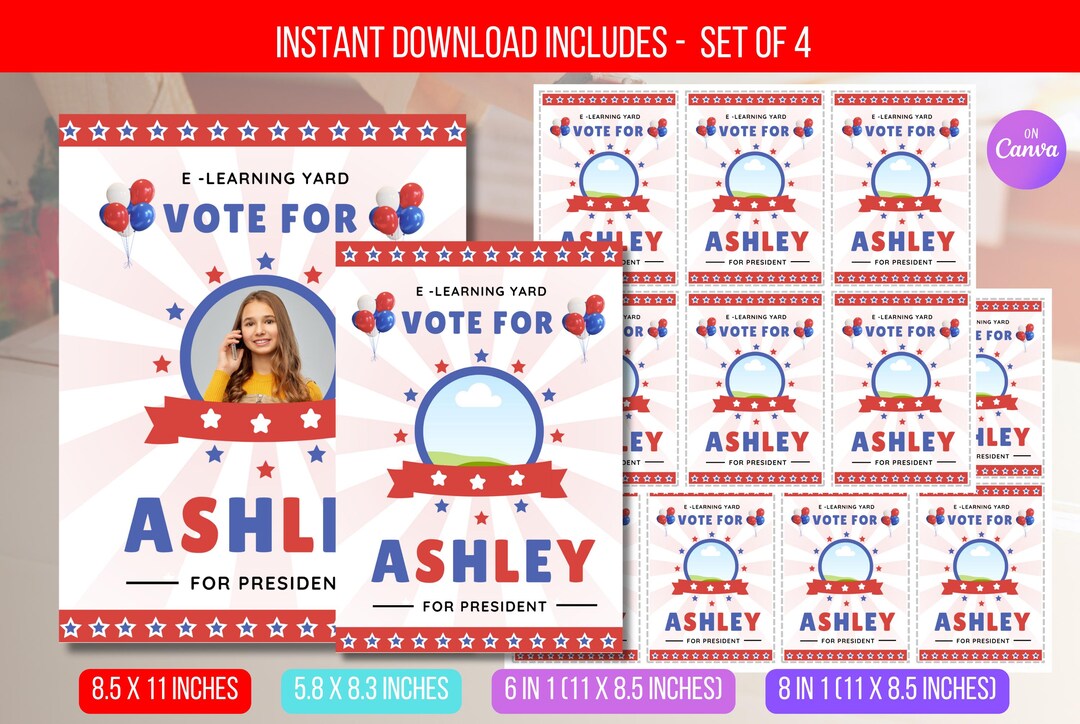 EDITABLE Presidential Campaign Poster, Smartie Student Poster, Class ...