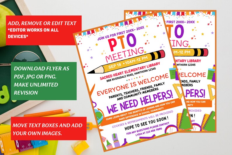 PTO/PTA Information Meeting Flyer Pto/pta Meeting Handout - Etsy