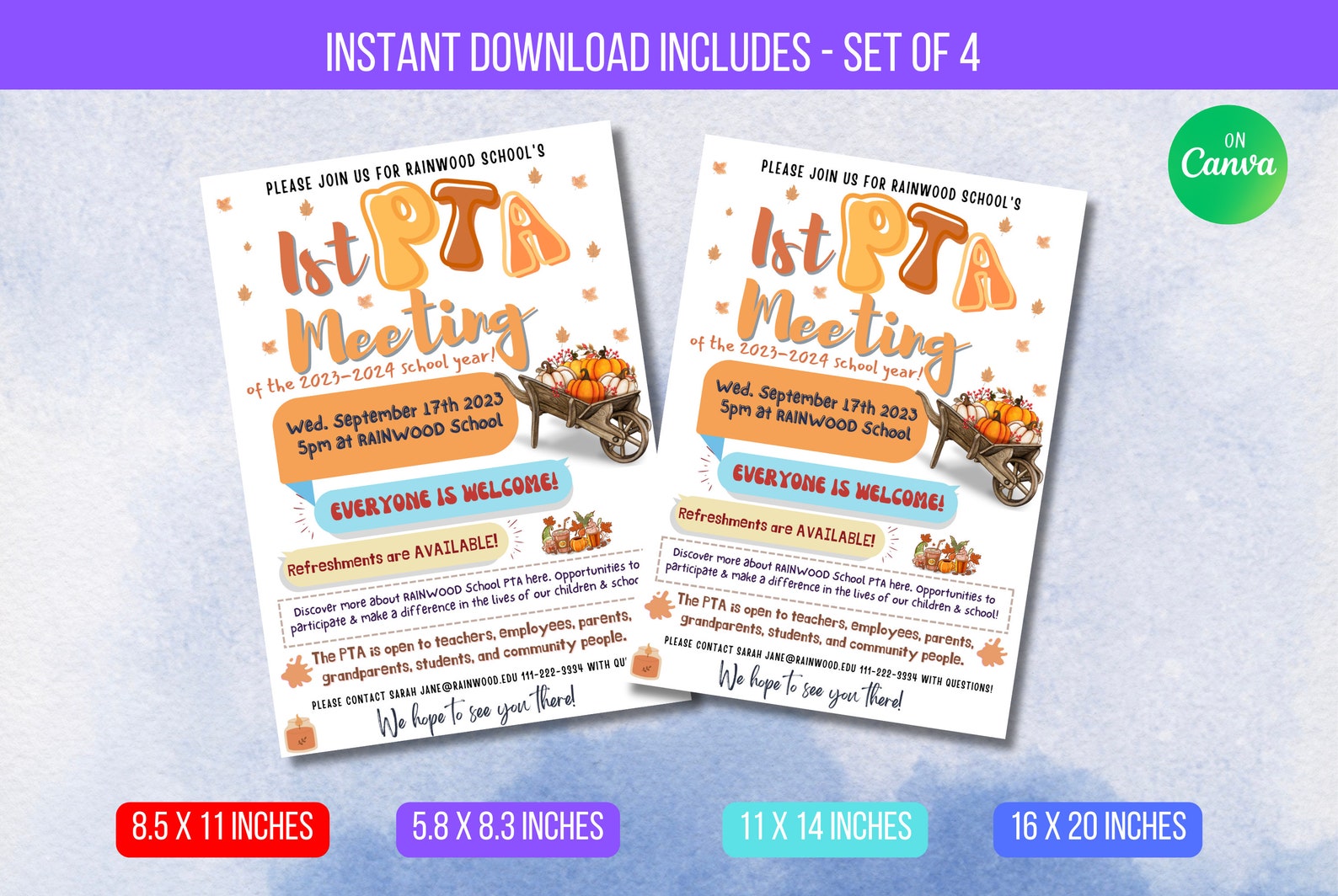 EDITABLE PTA Meeting Handout Flyer School Information Meeting - Etsy