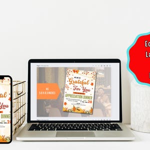 EDITABLE Fall Appreciation Dinner Invite, Grateful for You Invitation ...