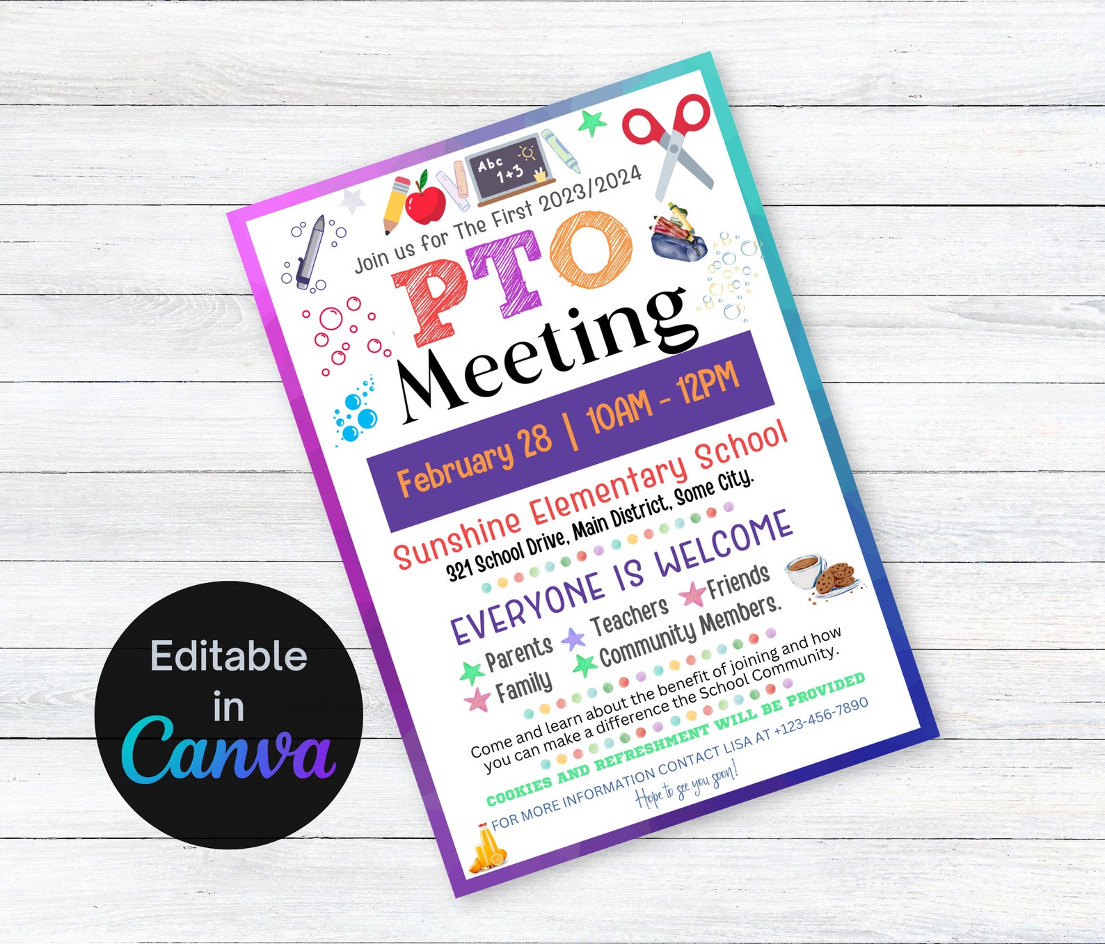 PTO/PTA Information Meeting Flyer, Pto/pta Meeting Handout Flyer ...