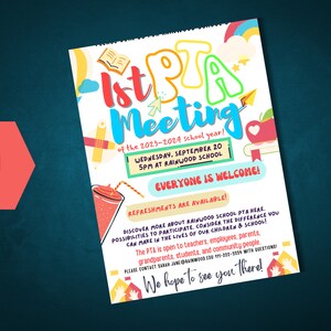 EDITABLE PTA Meeting Handout Flyer, School Information Meeting Flyer ...