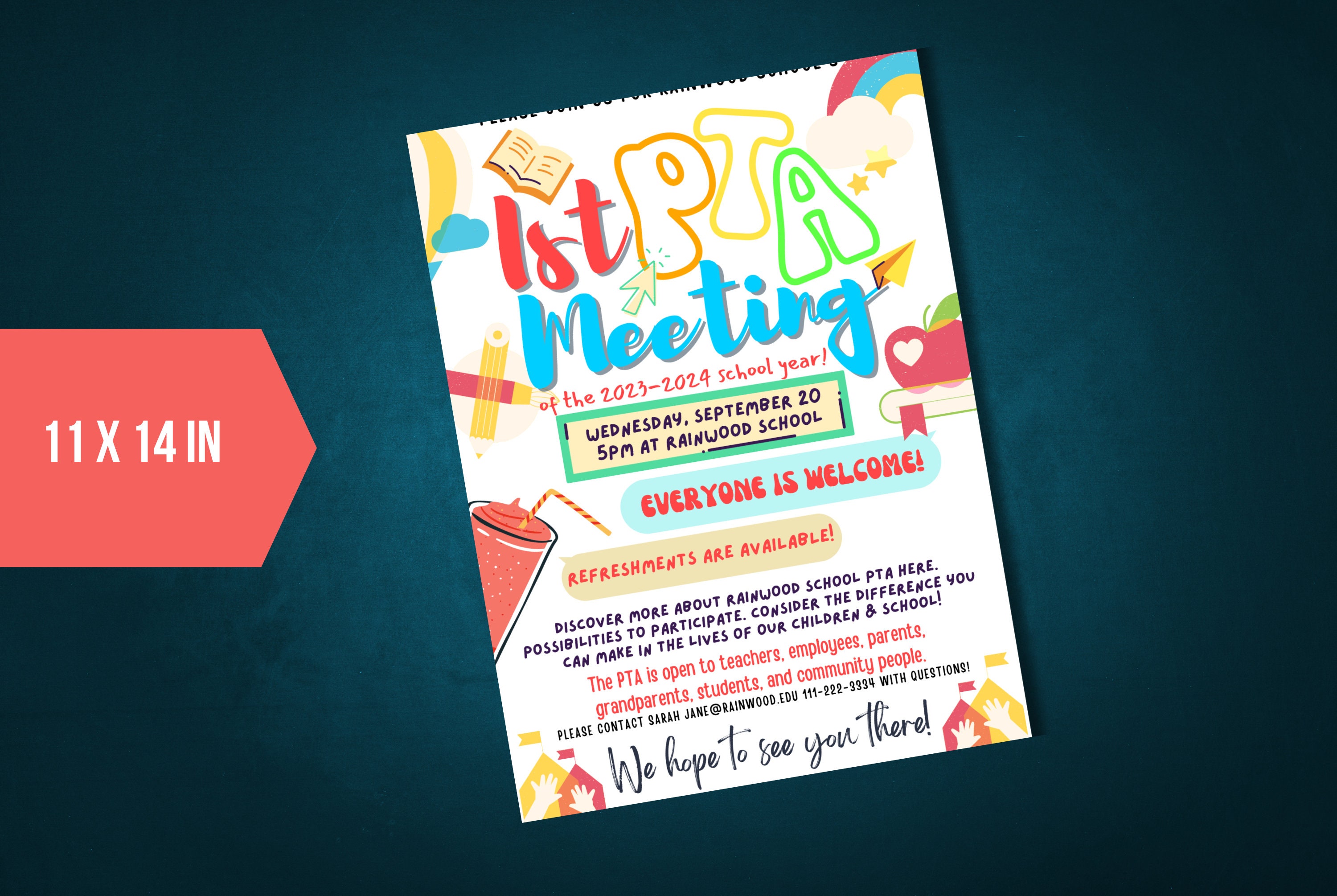 EDITABLE PTA Meeting Handout Flyer, School Information Meeting Flyer ...