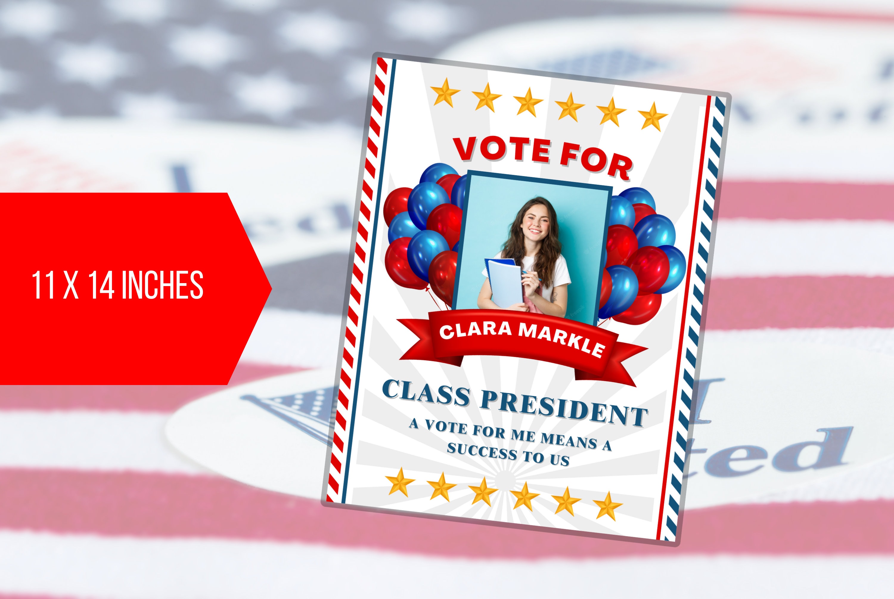 EDITABLE Presidential Campaign Poster, Class Campaign President, High ...