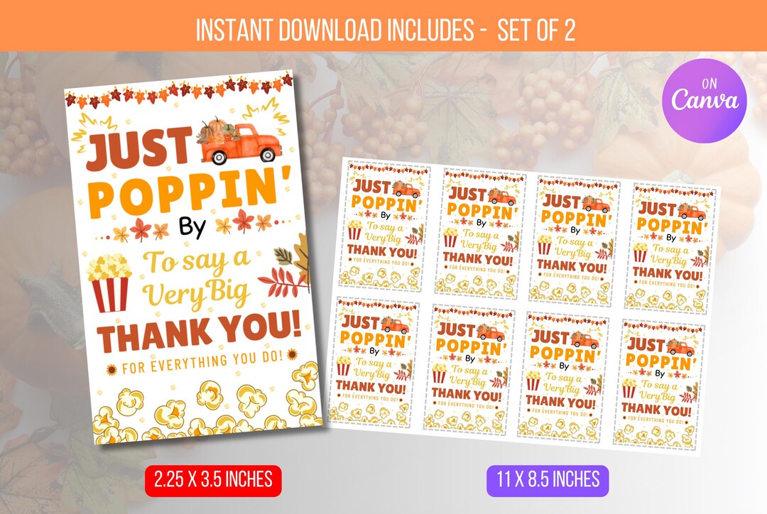 EDITABLE Fall Thank You Tags, Happy Thanksgiving Gift Tags Appreciation ...