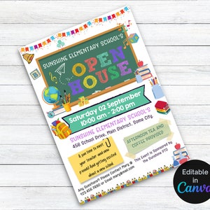 EDITABLE School Open House Flyer, Open House Invite, Printable PTA PTO ...