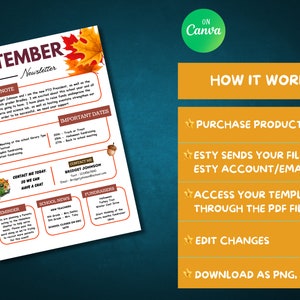 EDITABLE September Newsletter Template, Classroom Printable Handout ...