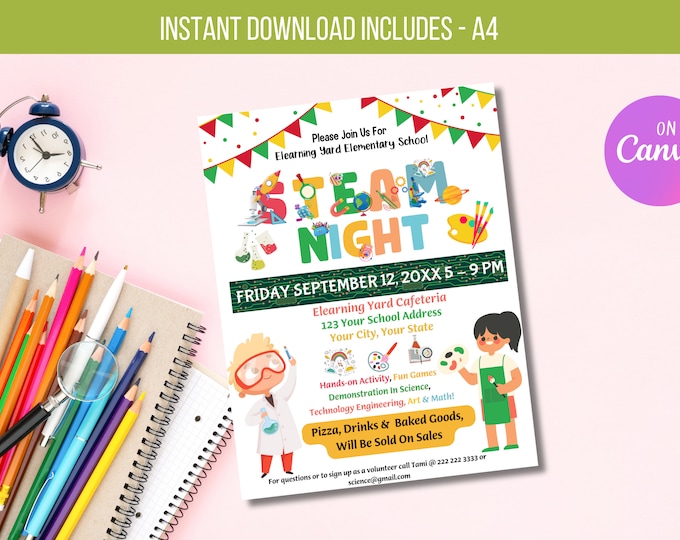 Editable Family STEAM Night Flyer: School PTA Event (printable) - Etsy ...