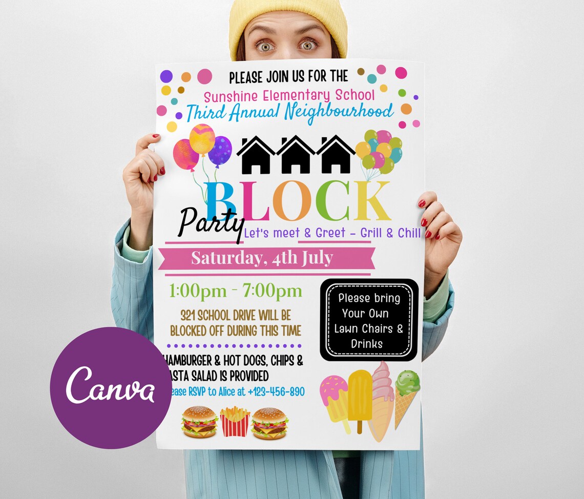 Block Party Invitation Editable Street Party Community - Etsy