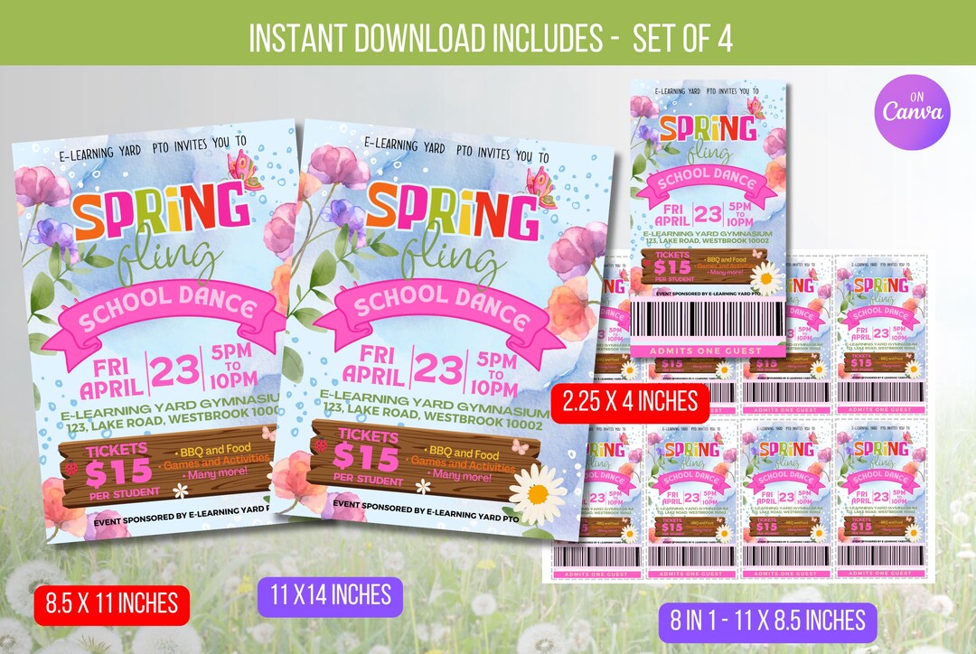 EDITABLE Spring Fling Market Flyer, Easter Festival Fundraiser Event, PTA PTO, Craft Show ...