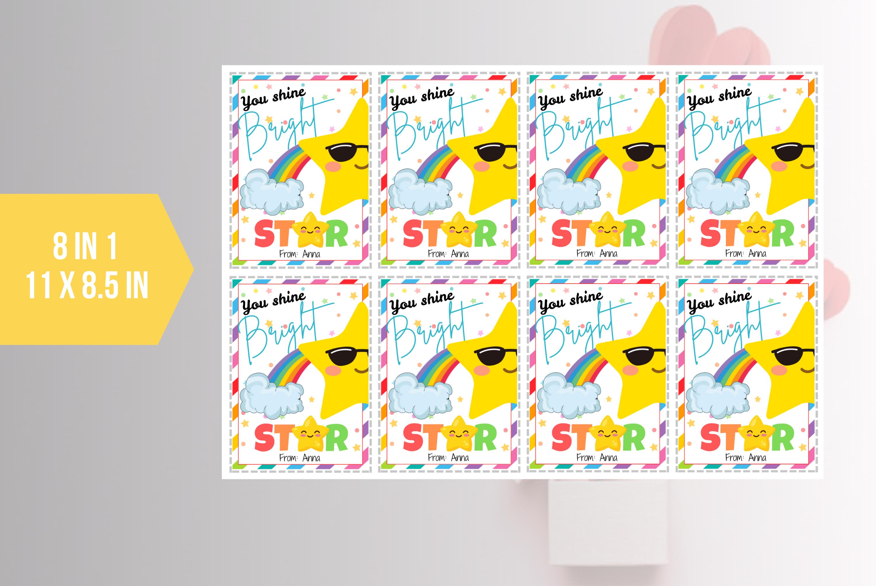 EDITABLE You Shine Bright Like a Star Gift Tags, School Printable Tags ...