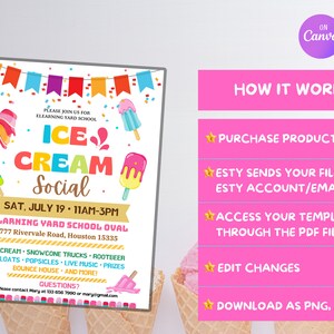 EDITABLE Ice Cream Social Flyer, School Appreciation Week, Ice Cream ...