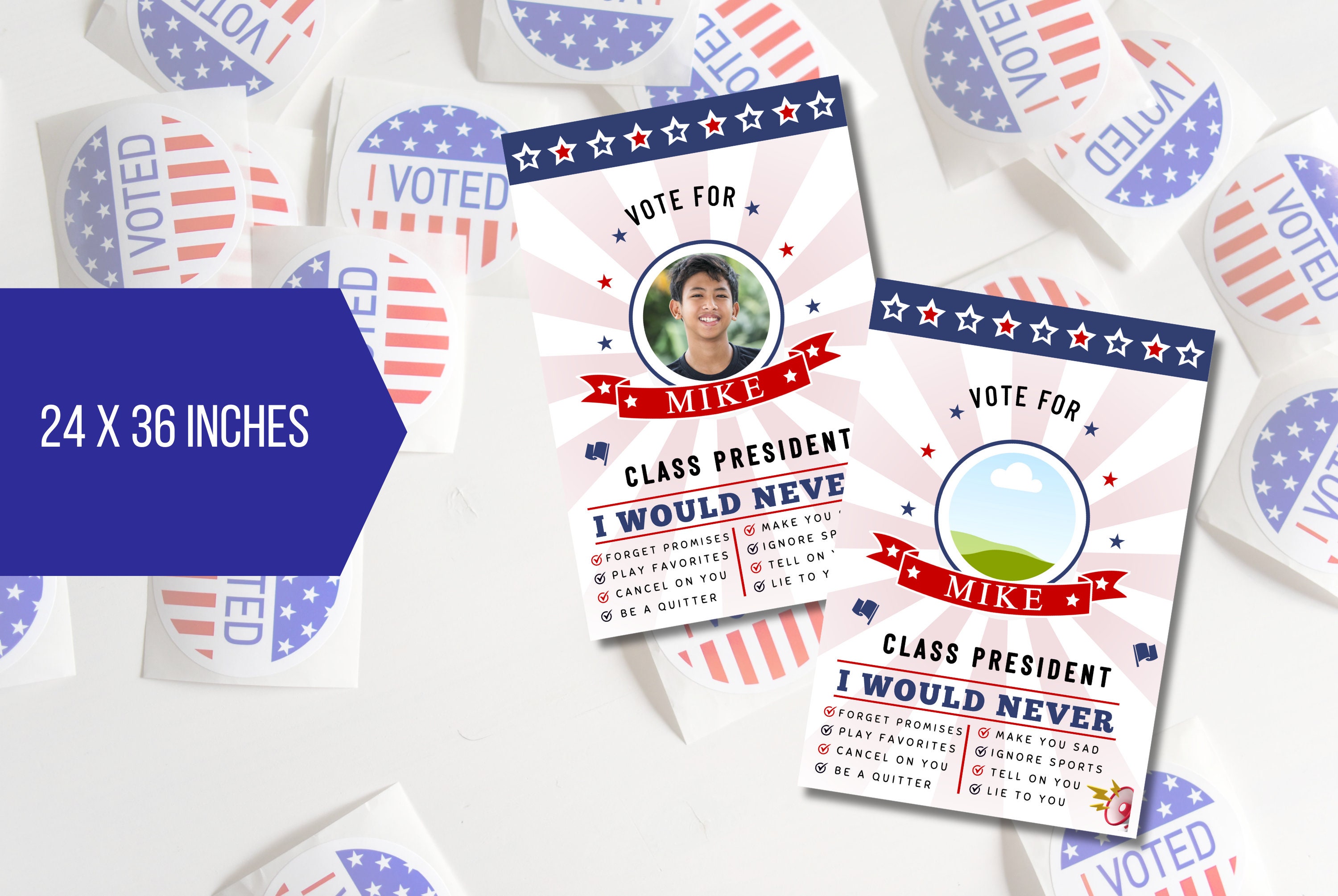 EDITABLE Presidential Campaign Poster, Class Campaign President, High ...