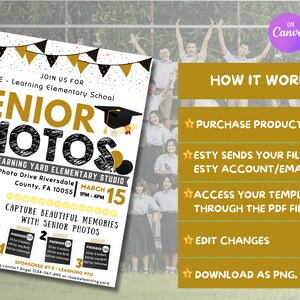 EDITABLE Senior School Photos Flyer, Graduation Photography, Printable ...